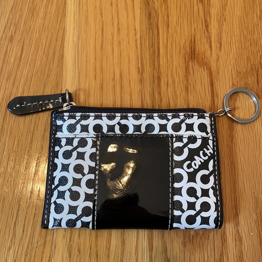 Coach Black & White Small Wallet Coin Purse - Gem